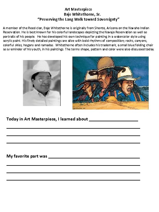 Art Masterpiece Baje Whitethorne Sr Preserving the Long