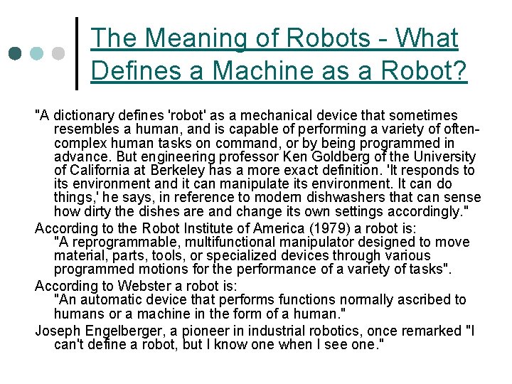 Robotics Overview History Current Applications Future Social Implications