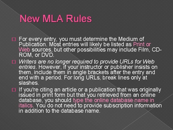 MLA Citation The Basics Owl Perdue University Basic