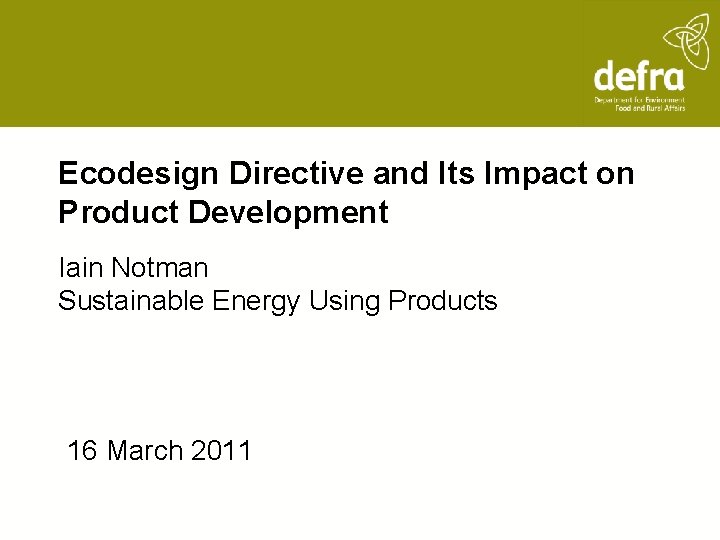 Ecodesign Directive and Its Impact on Product Development