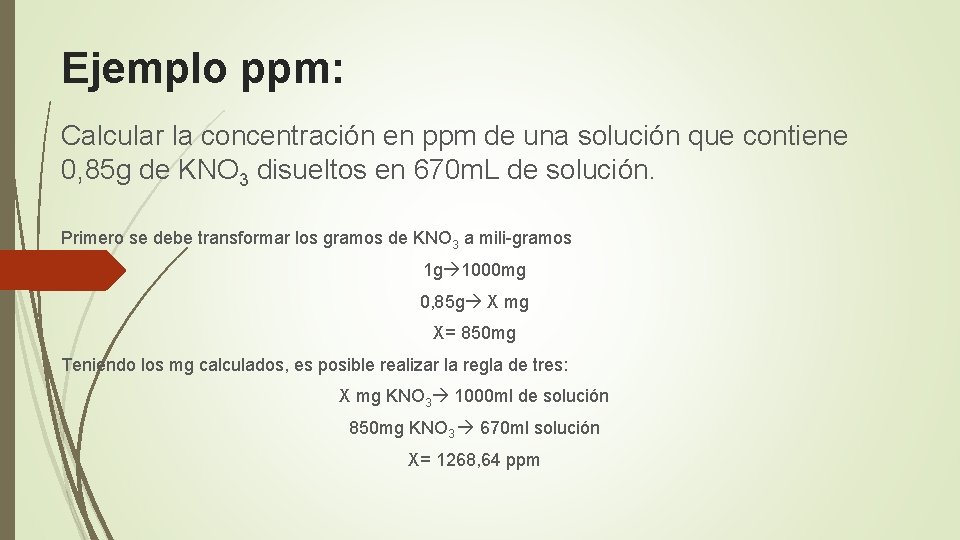 Unidades Qumicas de concentracin Objetivo Aplicar relaciones cuantitativas
