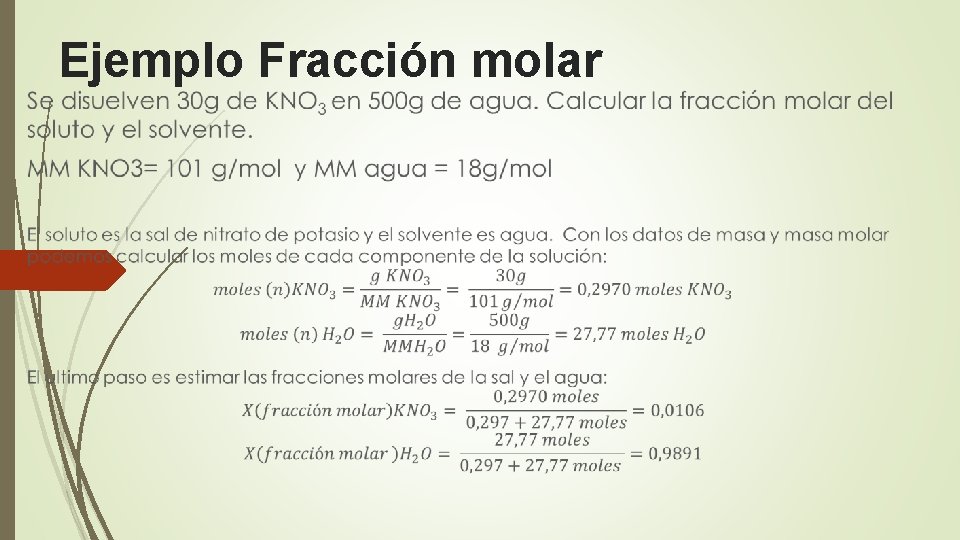 Unidades Qumicas de concentracin Objetivo Aplicar relaciones cuantitativas