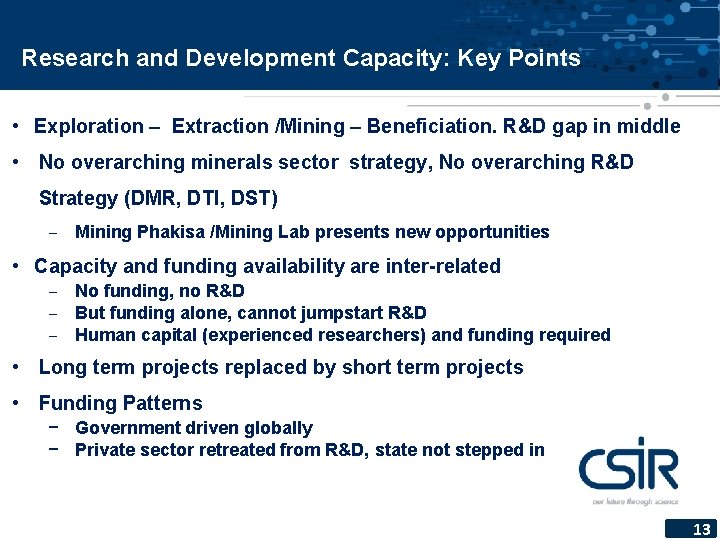 Research and Development South African Mining Industry Presentation