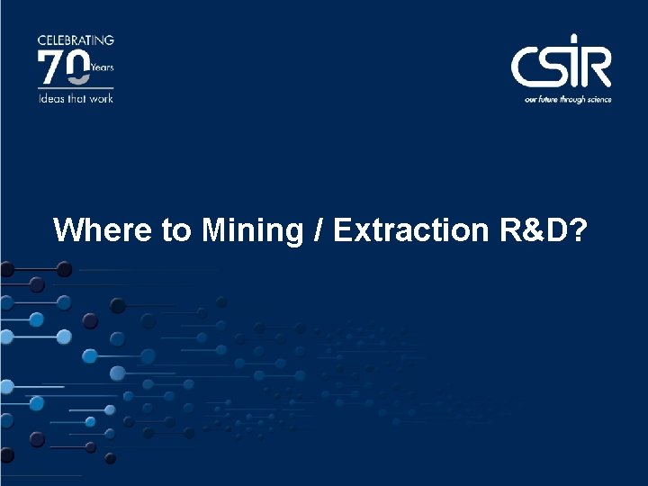Research and Development South African Mining Industry Presentation