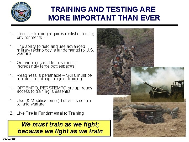 The Do D Sustainable Ranges Initiative 30 th