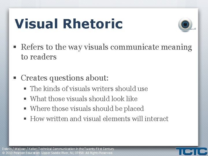 Chapter 8 Visual Rhetoric and Technical Communication Dobrin