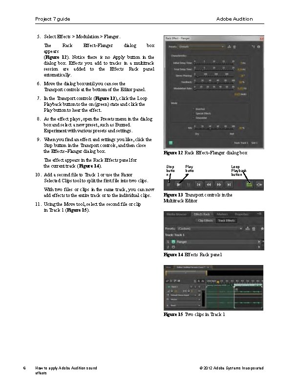 Adobe Audition Project 7 guide How to apply