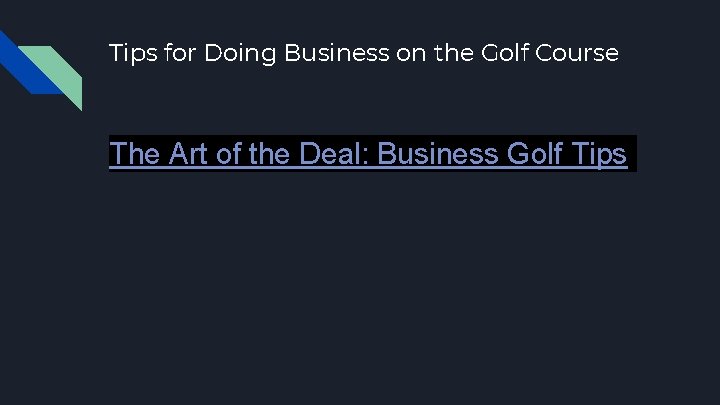 Business Golf Club BGC Executive Board President John