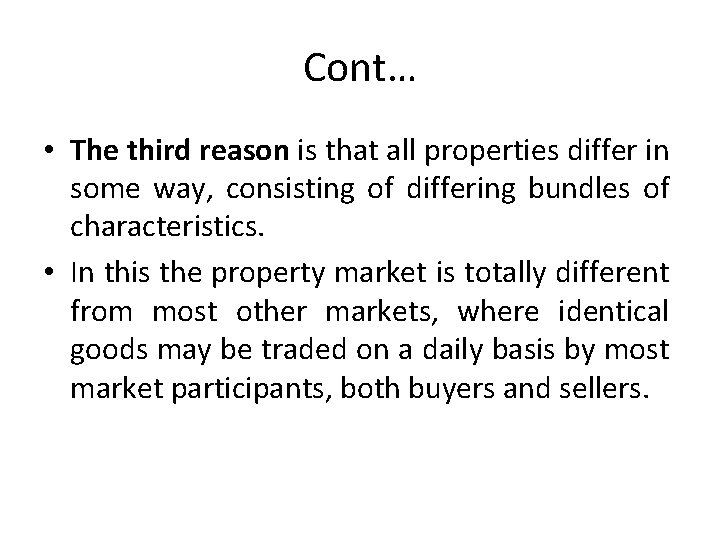 The real property market and Urban land use