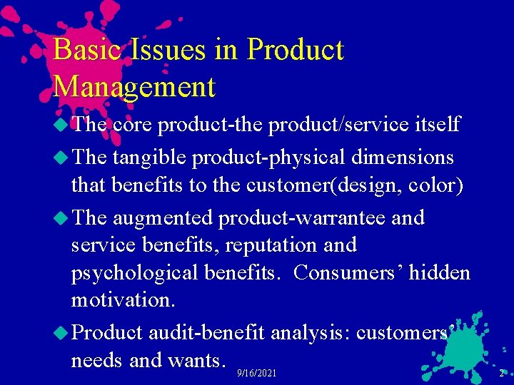 CHAPTER 6 PRODUCT STRATEGY 9162021 1 Basic Issues