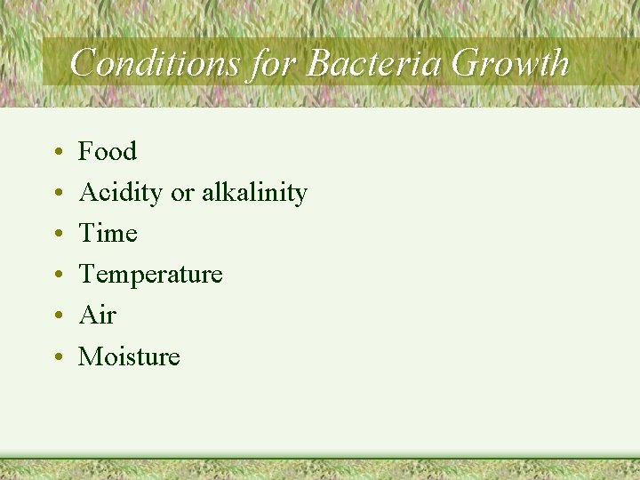 Food Basics An Introduction to Microbiology Personal Hygiene