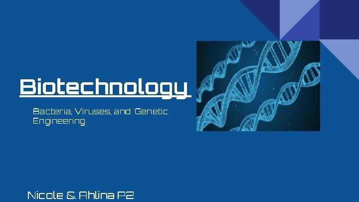 Biotechnology Bacteria Viruses and Genetic Engineering Nicole Ahlina