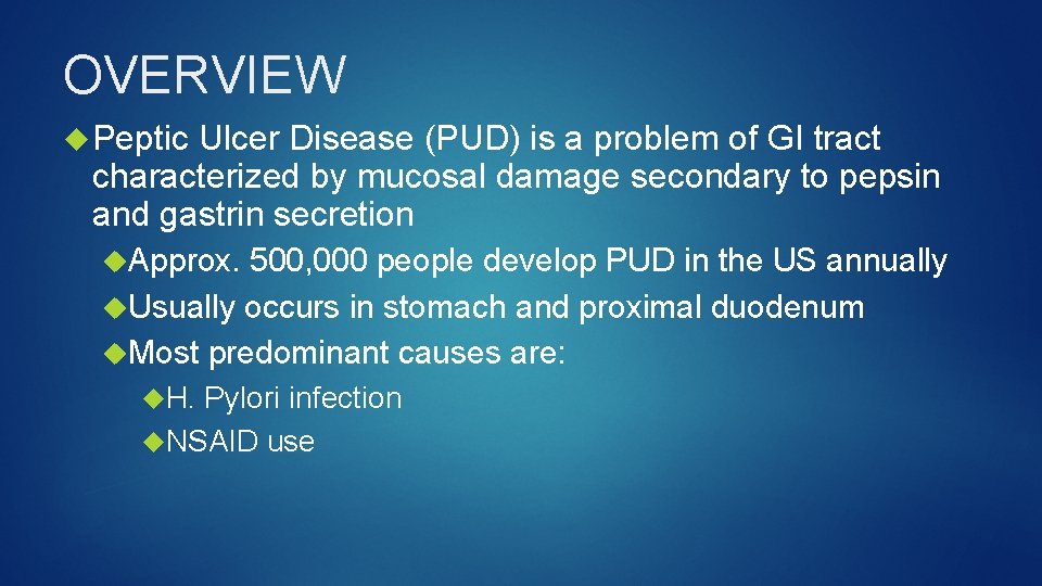 CLINICAL PRESENTATION OF PUD FLAME LECTURE 77 ROBERTSWOODBURY