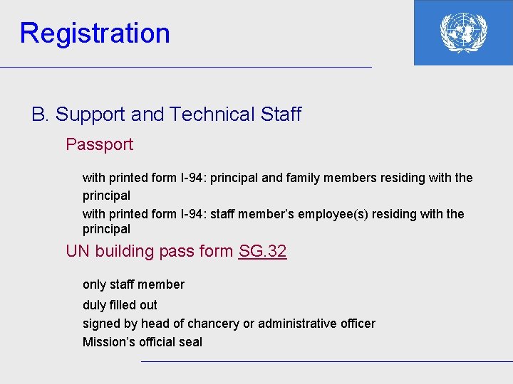 UN Protocol and Liaison Service Registration Accreditation Building