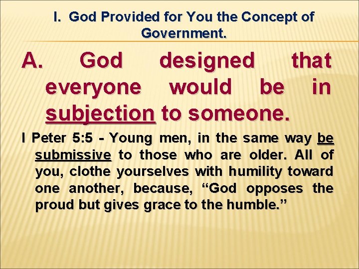THE SACRIFICIAL LIFE INVOLVES SUBMISSION TO GOVERNMENT As