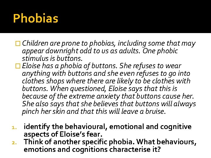 Psychopathology Behavioural Emotional and Cognitive characteristics of ...