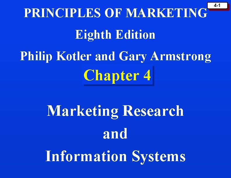PRINCIPLES OF MARKETING Eighth Edition Philip Kotler and