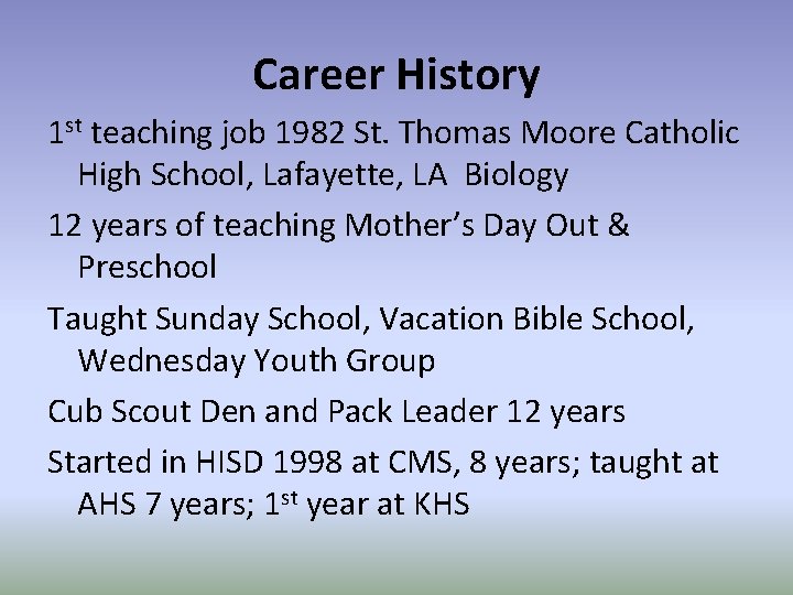 Mrs Risa Mc Cann Lead Hospitality Teacher Humble