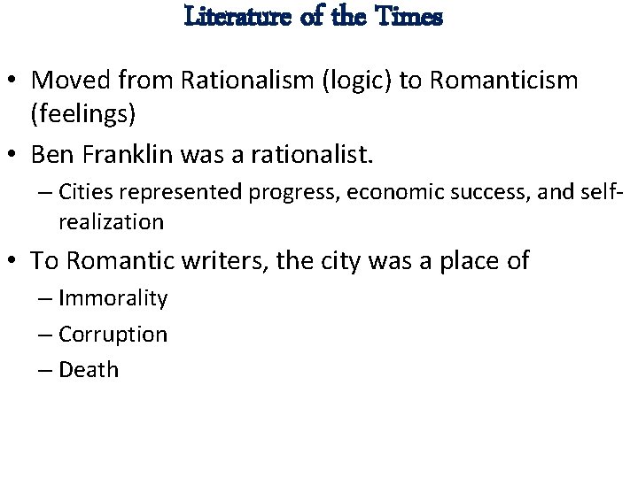 American Romanticism 1800 1860 History of the Times