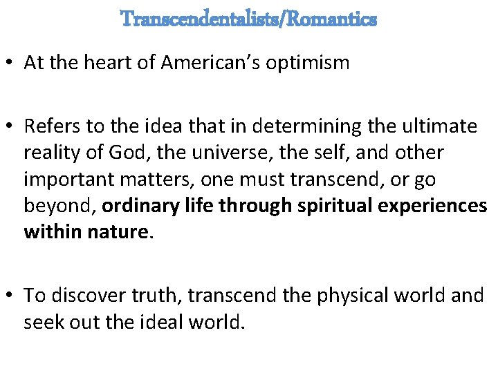 American Romanticism 1800 1860 History of the Times