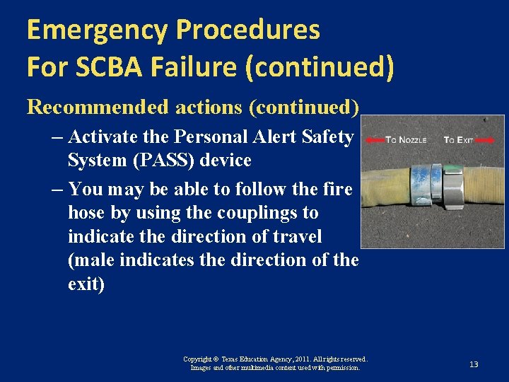 Emergency Operations with Self Contained Breathing Apparatus SCBA