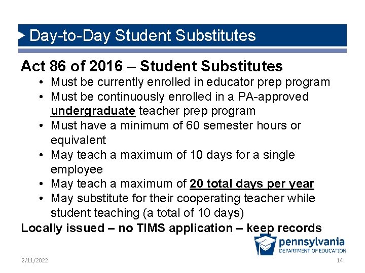 Pennsylvania Department of Education Bureau of School Leadership