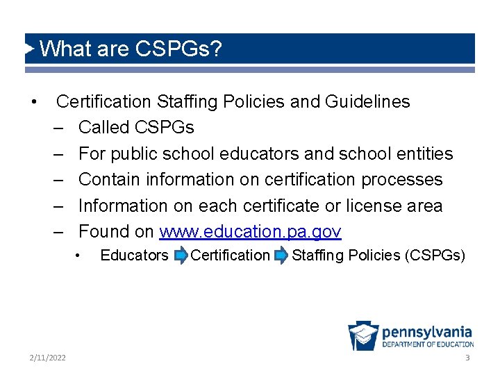Pennsylvania Department of Education Bureau of School Leadership