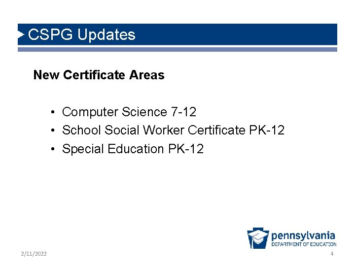 Pennsylvania Department of Education Bureau of School Leadership