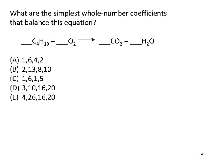 Unit 4 Practice Questions I Reactions balancing types
