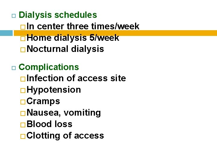 RENAL REPLACEMENT THERAPY Transplant hemodialysis peritoneal dialysis ...