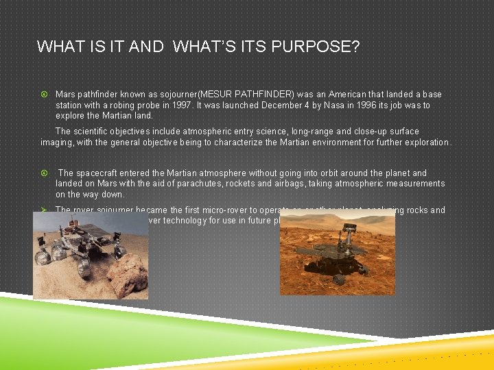 THE MARS PATHFINDER BY GURINDER SINGH WHAT IS
