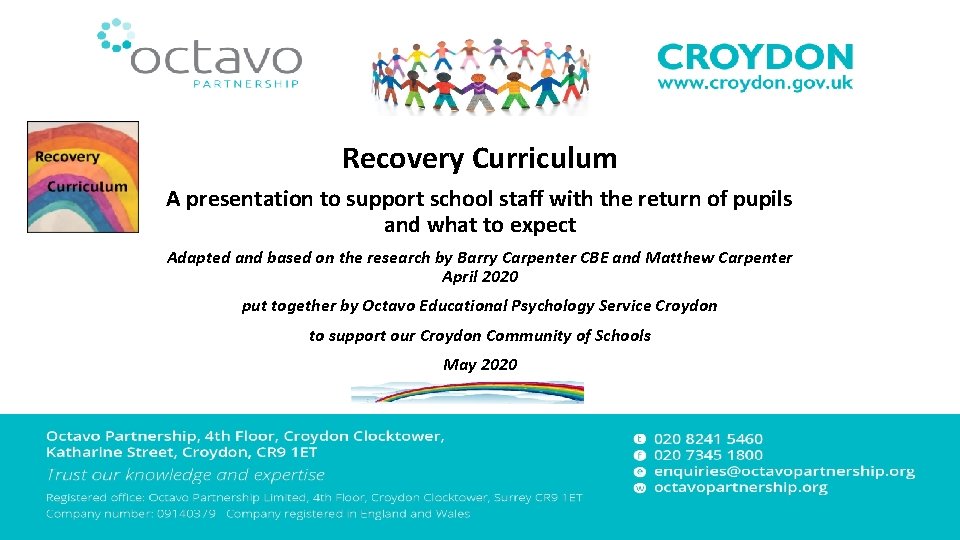 Recovery Curriculum A presentation to support school staff