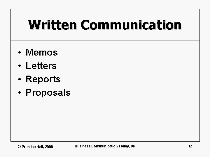 Planning Business Messages Prentice Hall 2008 Business Communication