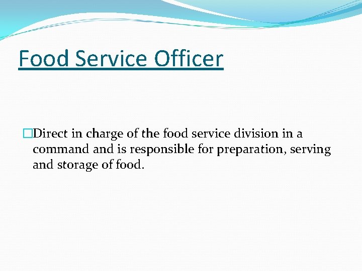 NAVMED P5010 CHAPTER 1 FOOD SAFETY RESPONSIBILITY Chief