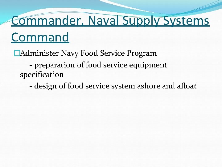 NAVMED P5010 CHAPTER 1 FOOD SAFETY RESPONSIBILITY Chief