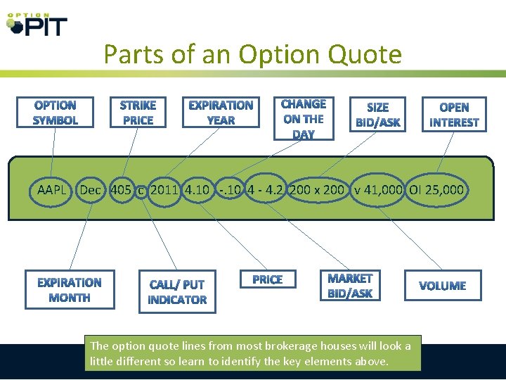 Silver 1 The Basics The Option Pit Method
