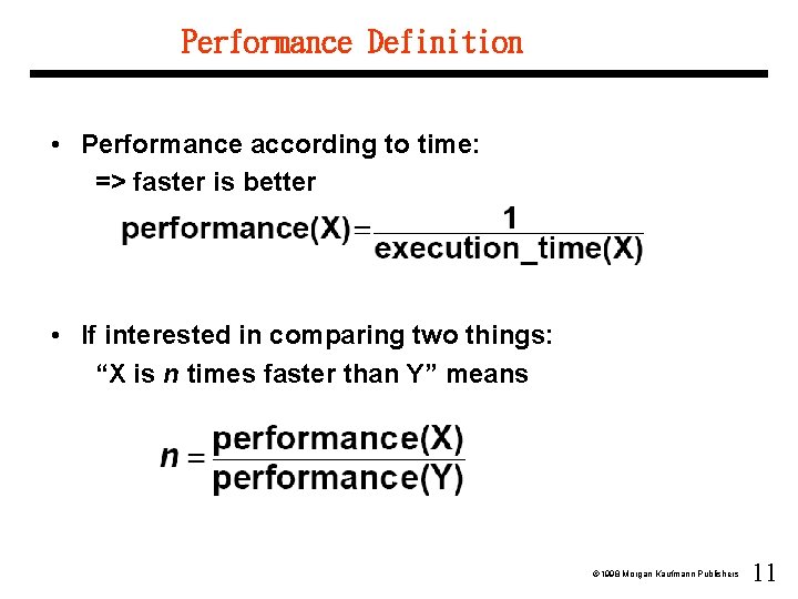 Chapter 2 Performance and Cost 1998 Morgan Kaufmann