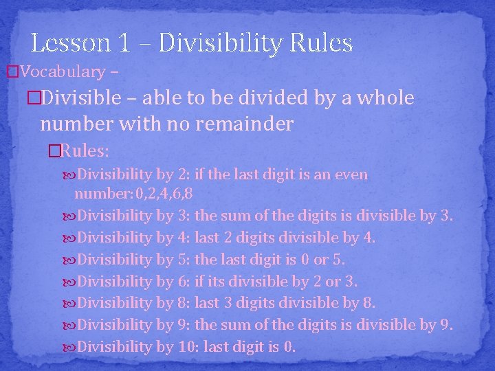 PreAlgebra Chapter 3 Number Theory Chapter Project 50