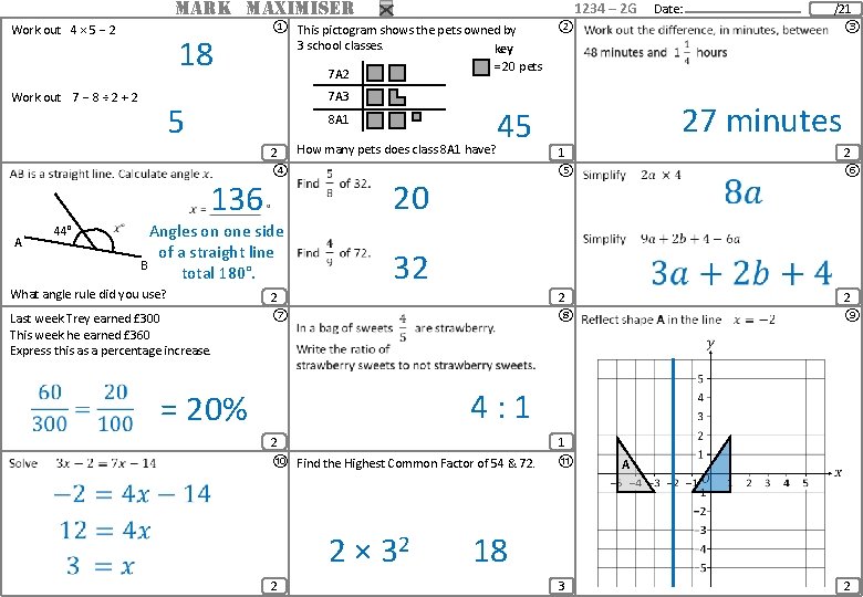 MARK MAXIMISER 1234 2 G This pictogram shows