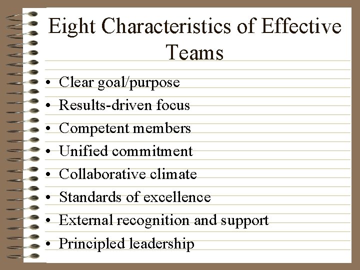 Establishing Teams Collaborative Teams A team Has two