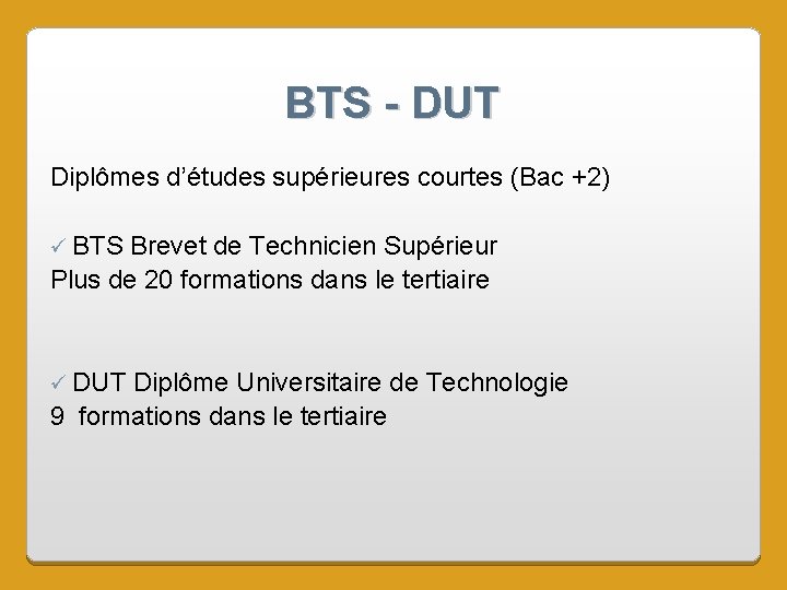Aprs le bac STMG Anne 2013 2014 INTRODUCTION