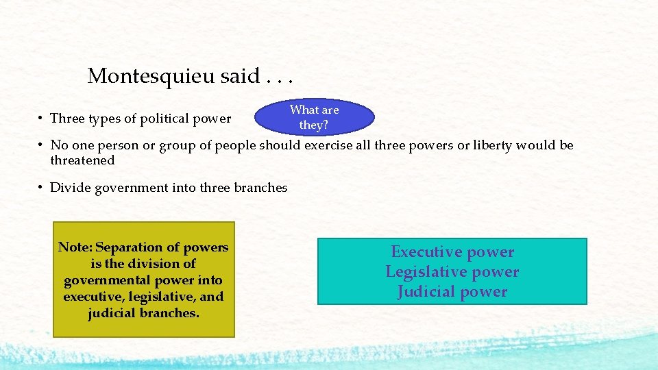 Separation of Powers GOVT 2305 Module 2 Review