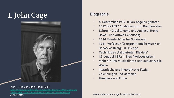 Komponist der Avantgarde John Cage As slow as