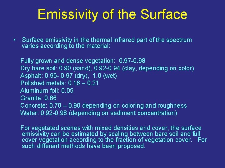 Remote Sensing of Energy Balance Fluxes Net Radiation
