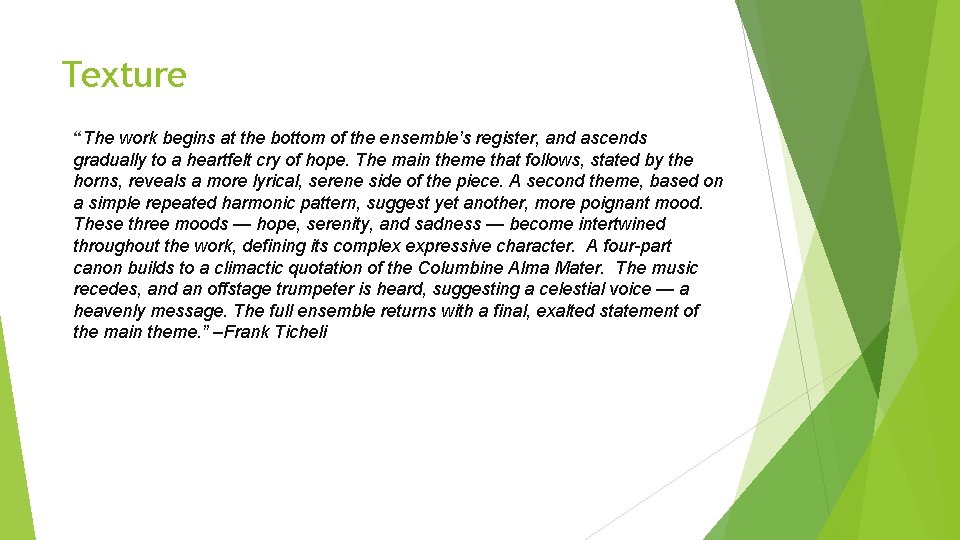 An American Elegy By Frank Ticheli Background An