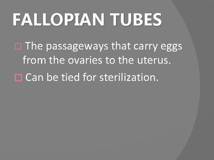 Structures and Functions of THE FEMALE REPRODUCTIVE SYSTEM
