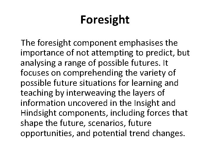 Collaborative Strategic Foresight handouts Sandra Romenska Beyond Distance