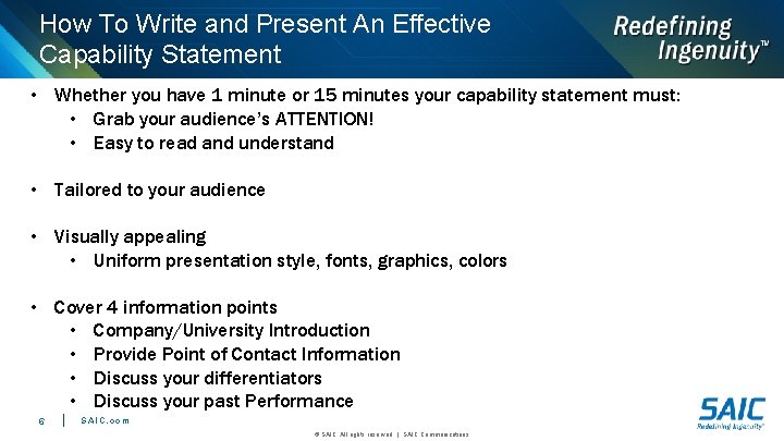 How To Write and Present An Effective Capability