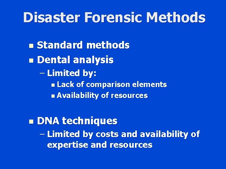 Dead Bodies and Disasters Principles of Mortuary Services