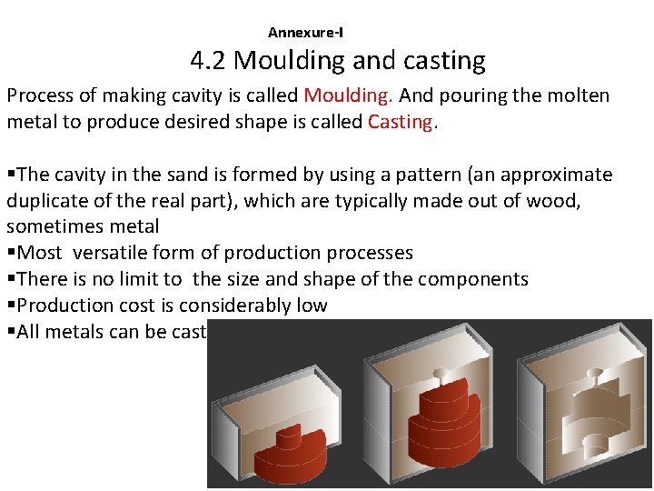 AnnexureI 4 2 Moulding and casting Process of